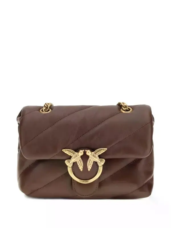 Pinko Love Quilted Chain Shoulder Bag - Brown