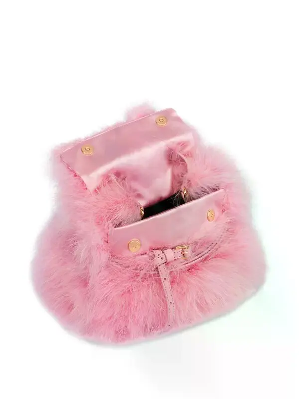 Moschino Tie Detailed Faux-fur Tote Bag - Pink