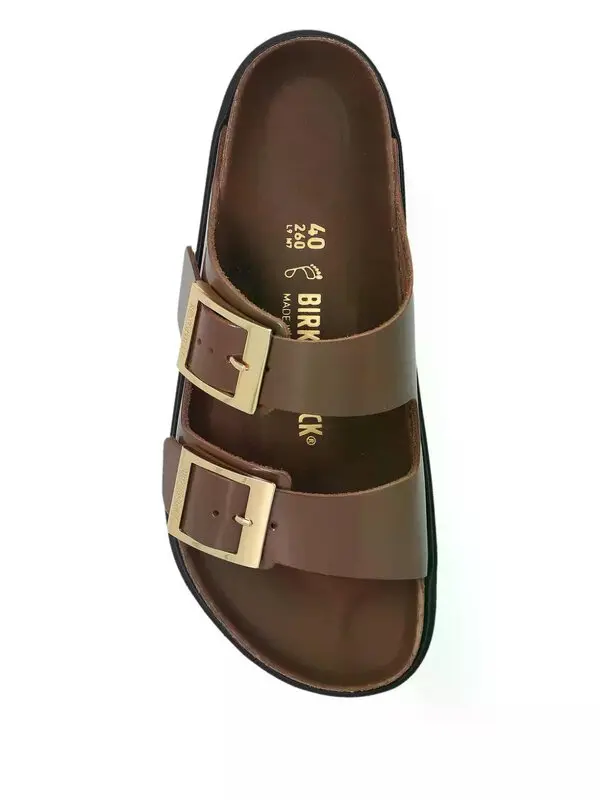 BIRKENSTOCK Arizona Buckle Patent Leather Sandals - Brown