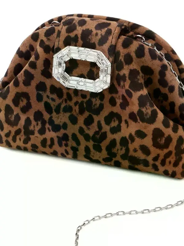 Amina Muaddi Camelia Leopard-print Mini Bag - Brown