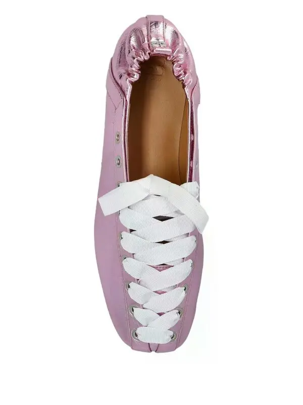 GANNI Lace-up Ballerinas - Pink