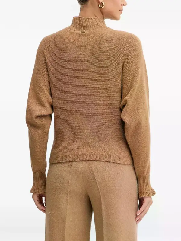 TWINSET Mock-neck Knitted Sweater - Brown