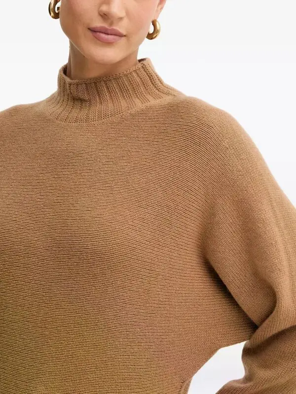 TWINSET Mock-neck Knitted Sweater - Brown