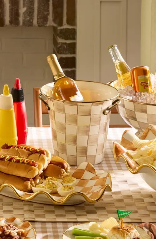 MACKENZIE-CHILDS Check Enameled Steel Wine Cooler