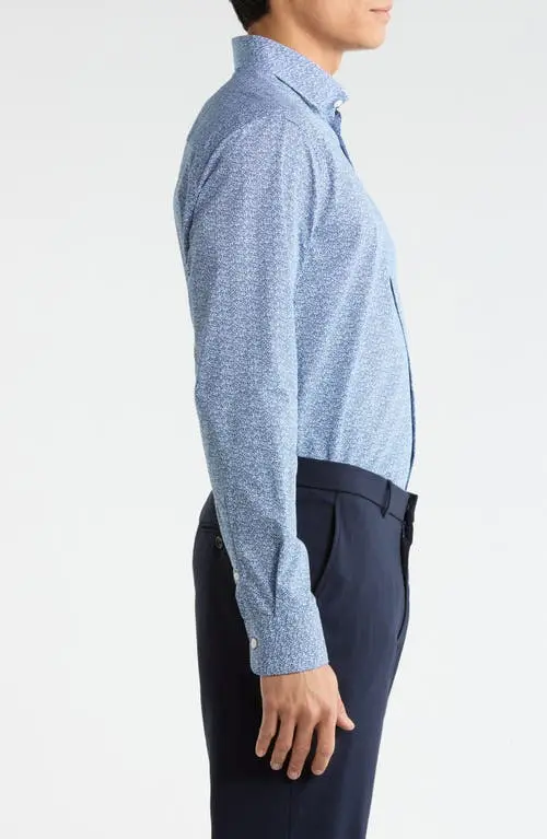 JACK VICTOR Marquis Floral Print Stretch Cotton Button-up Shirt