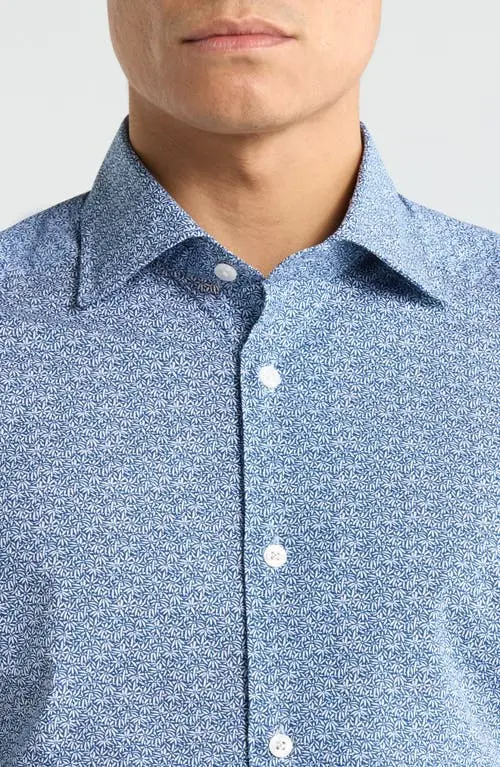 JACK VICTOR Marquis Floral Print Stretch Cotton Button-up Shirt