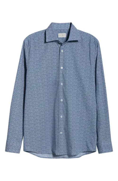 JACK VICTOR Marquis Floral Print Stretch Cotton Button-up Shirt