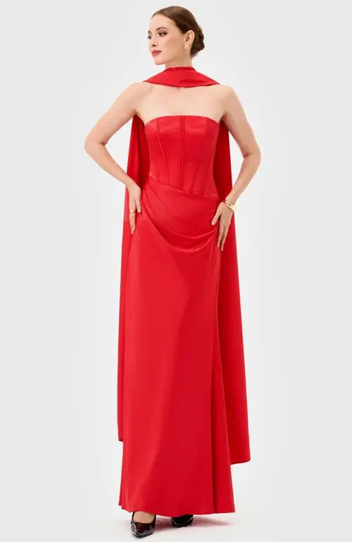 BARIANO Iyla Strapless Corset Gown