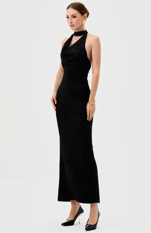 BARIANO Tasie High Cowl Neck Midaxi Gown