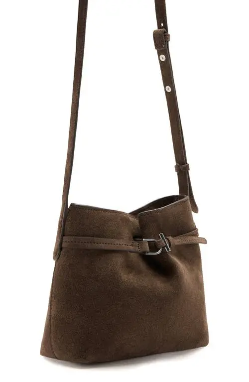 Mango Suede Buckle Shoulder Bag