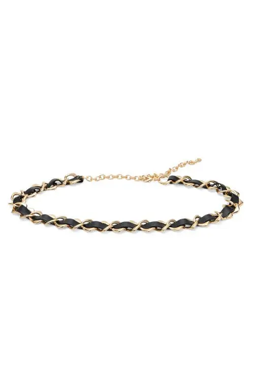 Mango Faux Leather Chain Belt - Gold