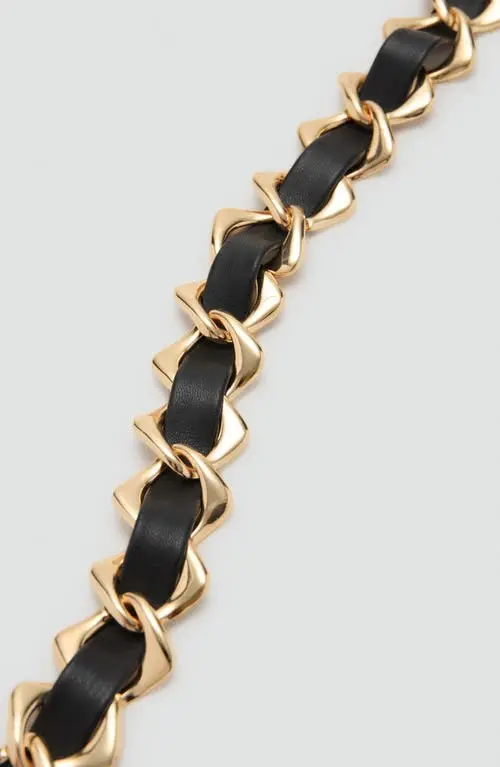 Mango Faux Leather Chain Belt