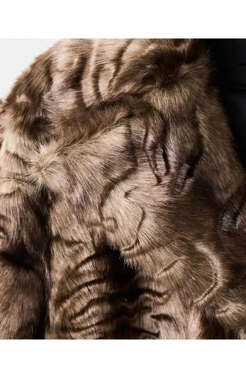 Mango Textured Faux Fur Coat