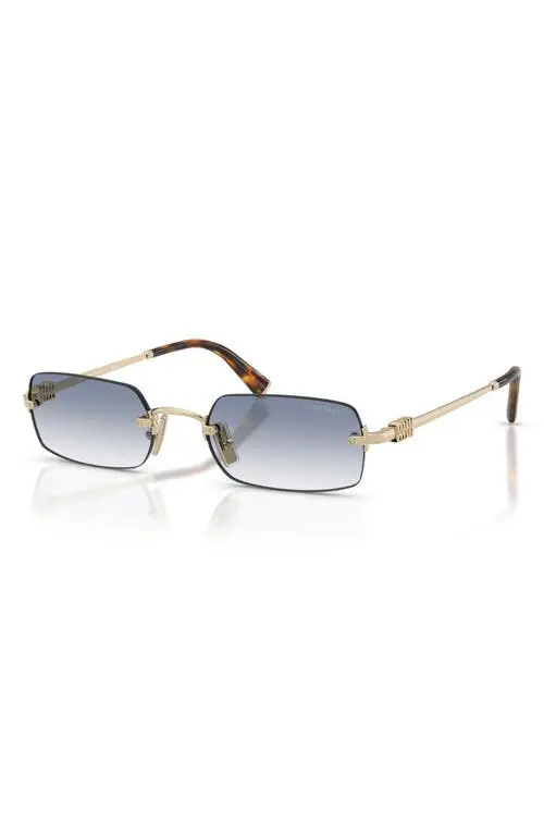 Miu Miu 52mm Rectangular Sunglasses - Pale Gold/clear/light Blue