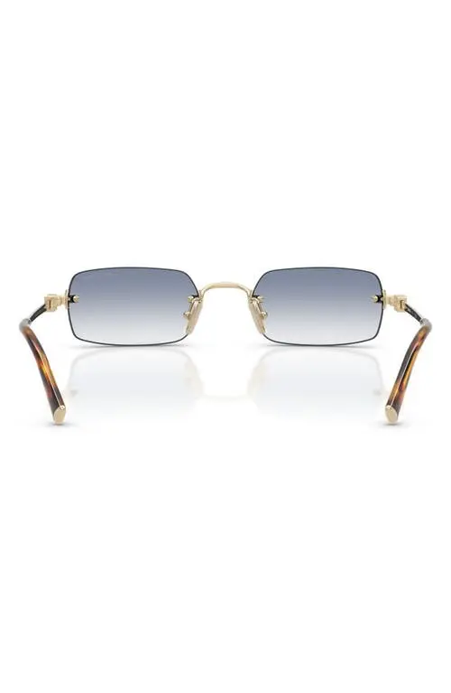 Miu Miu 52mm Rectangular Sunglasses - Pale Gold/clear/light Blue