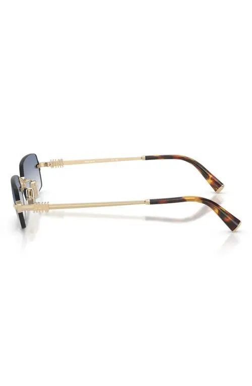 Miu Miu 52mm Rectangular Sunglasses - Pale Gold/clear/light Blue