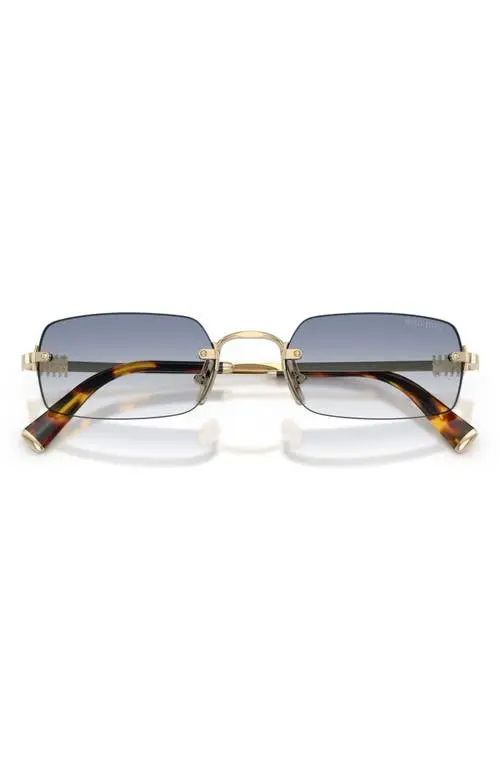 Miu Miu 52mm Rectangular Sunglasses - Pale Gold/clear/light Blue