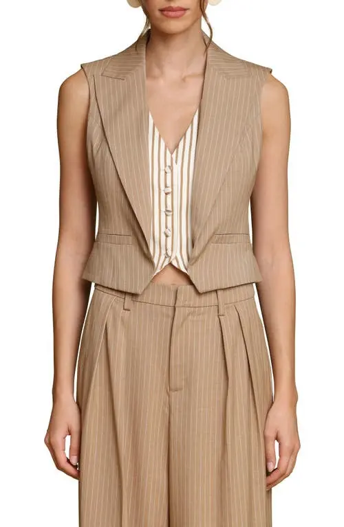 Avec Les Filles Pinstripe Layered Vest