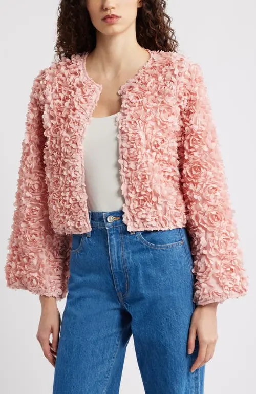 CIEBON Flower Embellished Crop Jacket