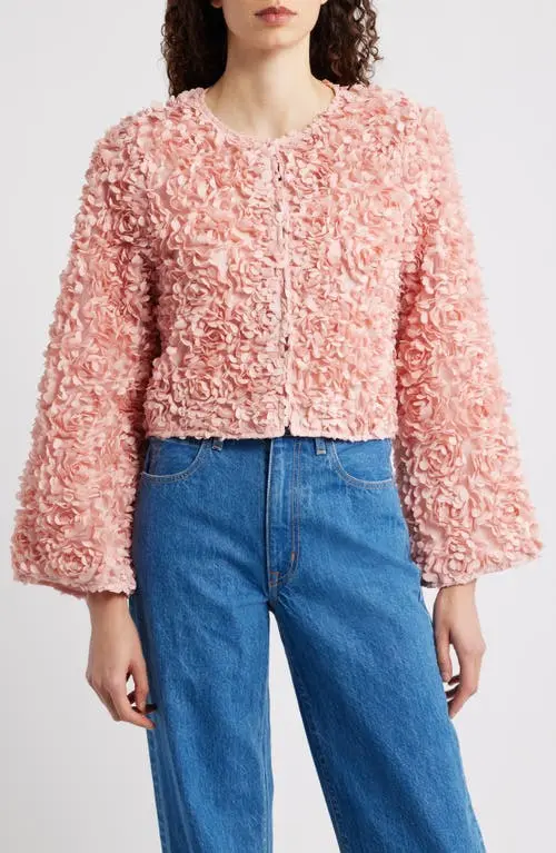 CIEBON Flower Embellished Crop Jacket