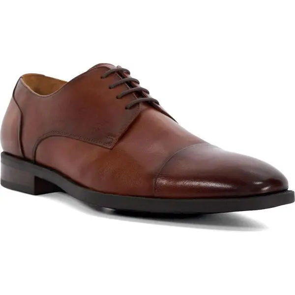 Dune London Plain Toe Oxford - Dark Tan