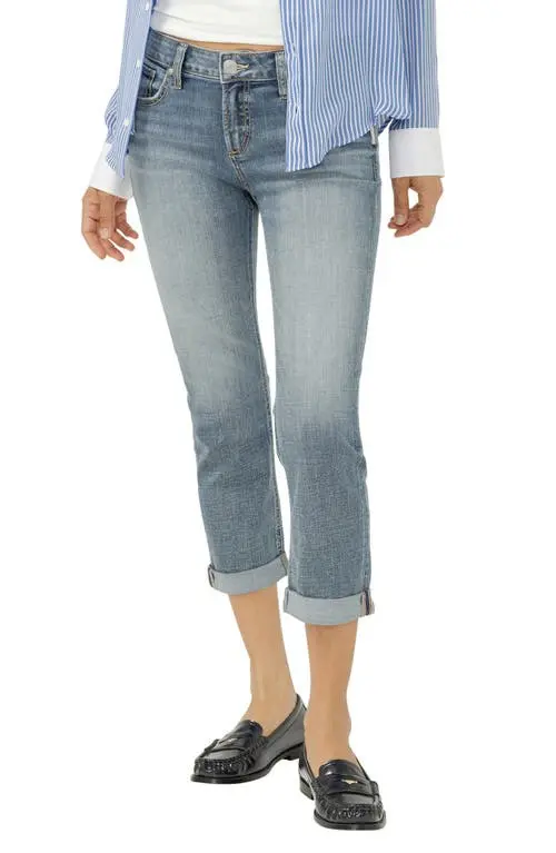 SILVER JEANS CO. Elyse Slim Capri Jeans - Palm