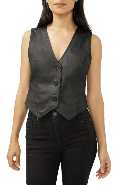 SILVER JEANS CO. Classic Coated Denim Vest - Black