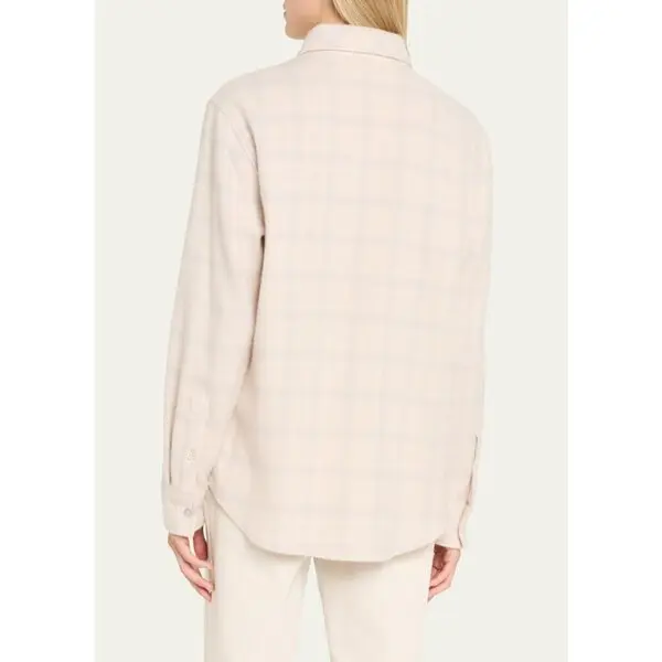 GOD'S TRUE CASHMERE Clarity Ombre Plaid Cashmere Flannel Shirt