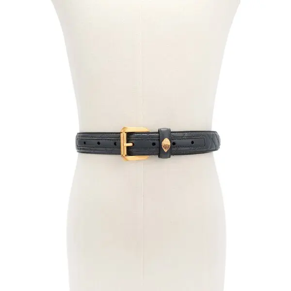 Kurt Geiger Quilted Kensington Leather Belt - Grey