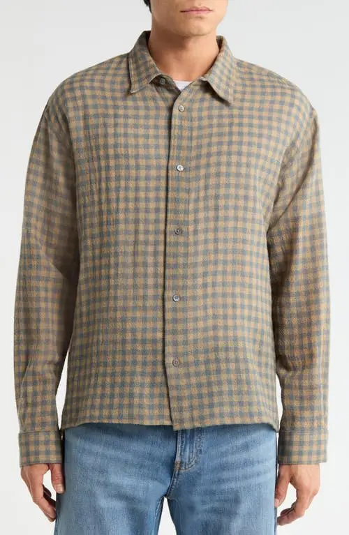 FRAME Plaid Wool Button-up Shirt