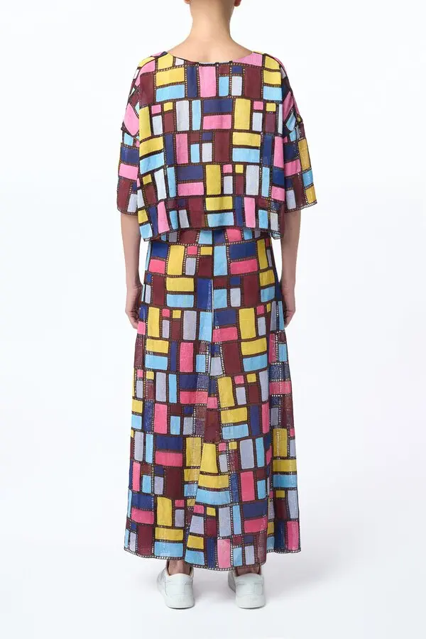 Gabriela Hearst Selma Patchwork Embroidered Maxi Skirt