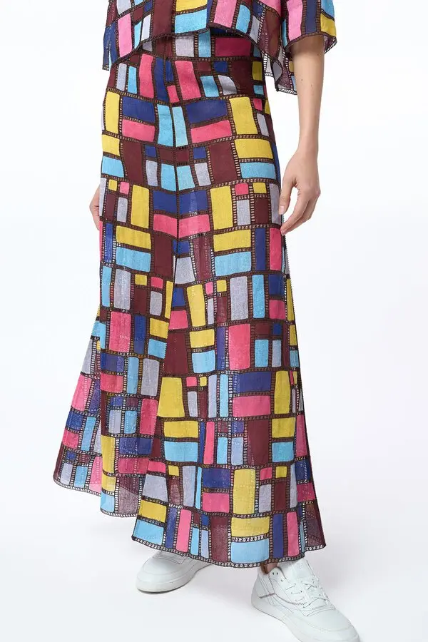 Gabriela Hearst Selma Patchwork Embroidered Maxi Skirt