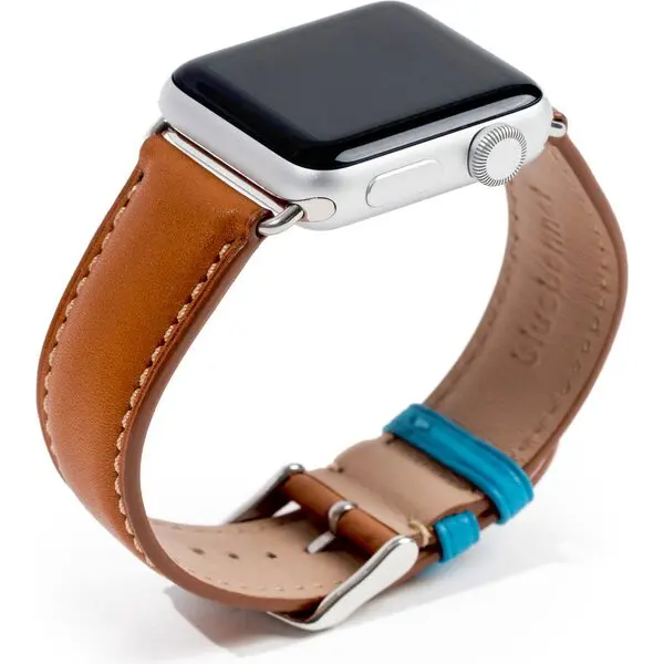 BLUEBONNET Leather Apple Watch Band - Tan
