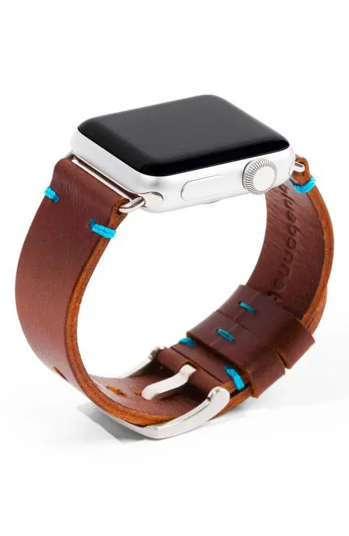 BLUEBONNET Italian Leather Apple Watch Band - Brown