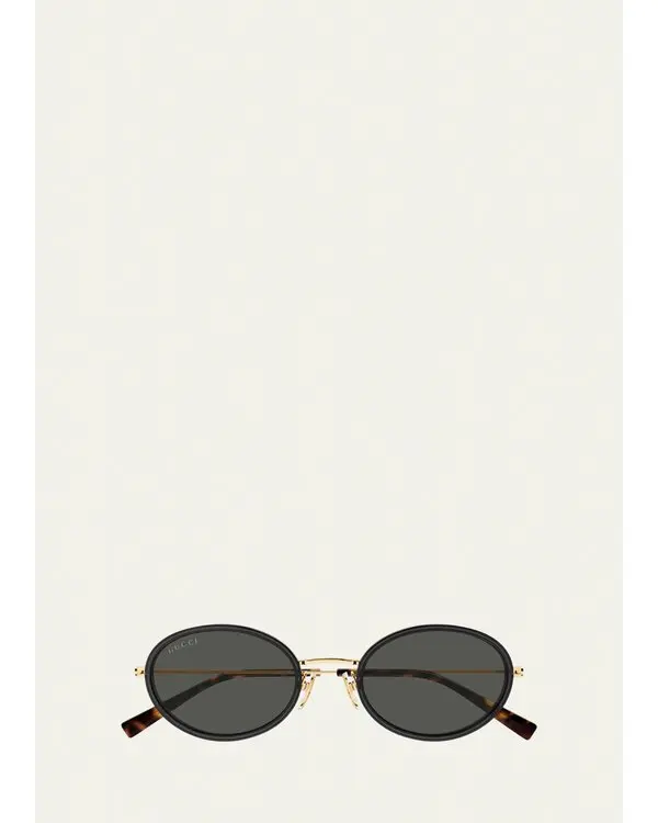 Gucci Emblem 52mm Oval Sunglasses - Grey