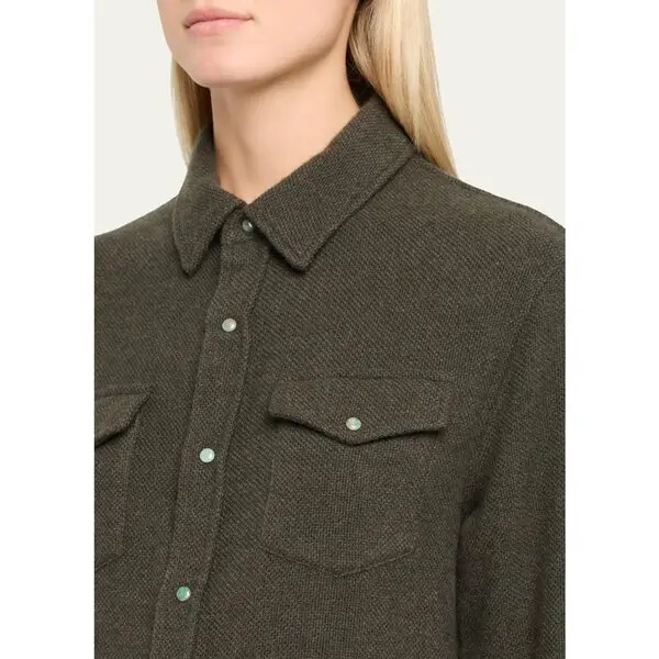GOD'S TRUE CASHMERE Solid Cashmere Flannel Shirt - Sable