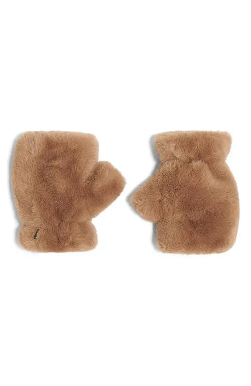 Apparis Ariel Faux Fur Fingerless Gloves - Camel