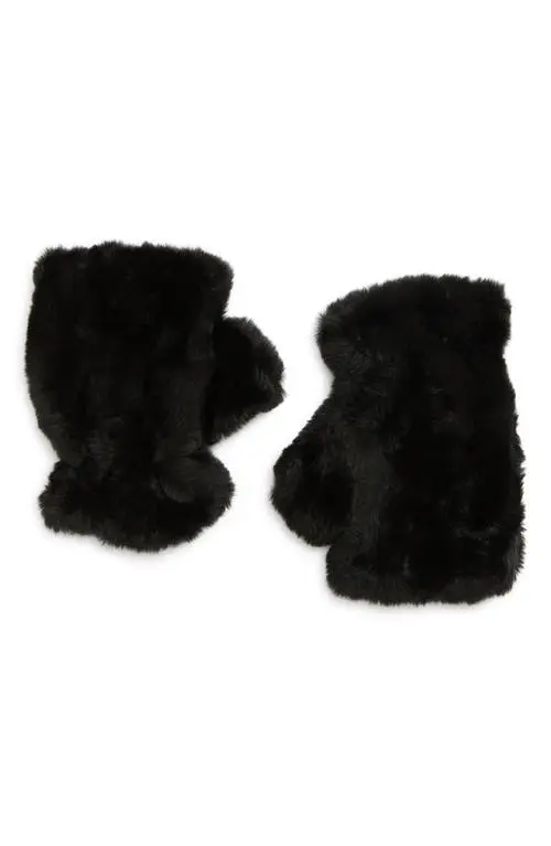 Apparis Ariel Faux Fur Fingerless Gloves - Noir