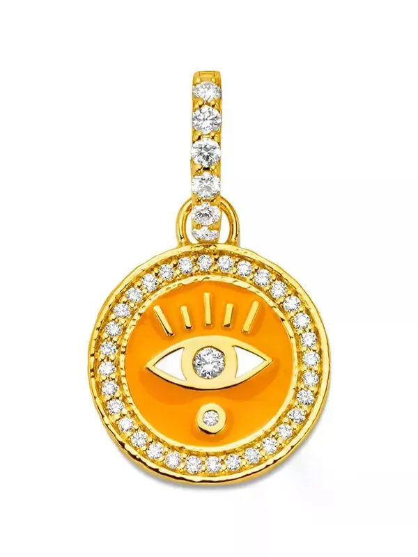 BUDDHA MAMA Diamond And Enamel Evil Eye Pendant - Gold