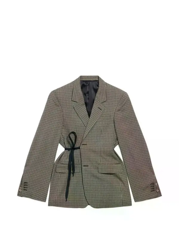 Balenciaga Checked Tie Blazer - Neutrals