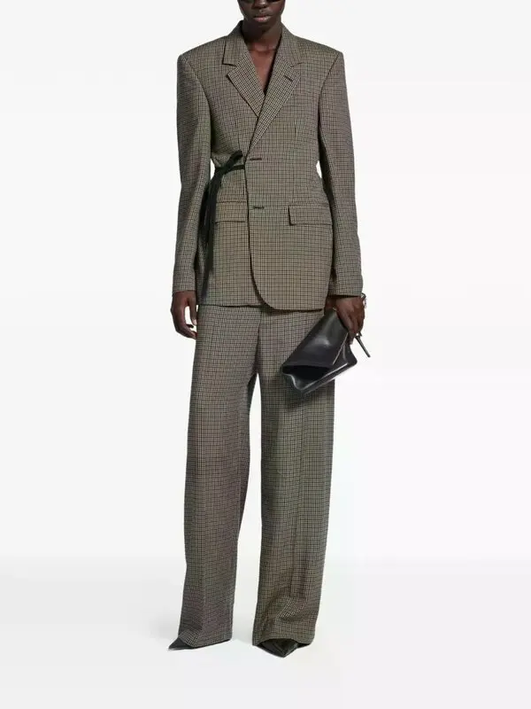 Balenciaga Checked Tie Blazer - Neutrals