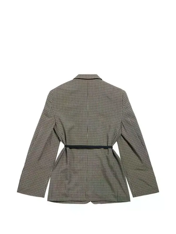 Balenciaga Checked Tie Blazer - Neutrals