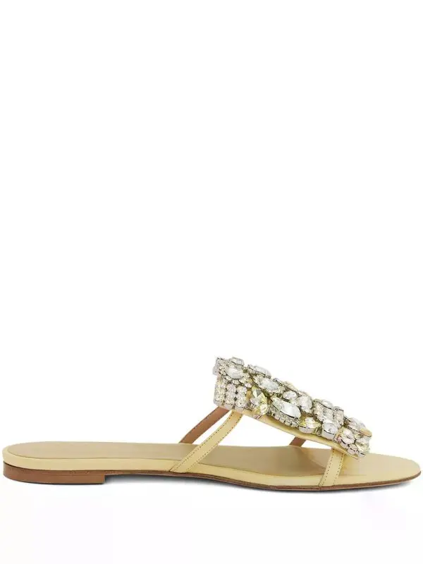 Rabanne Crystal-embellished Flat Sandals - Neutrals
