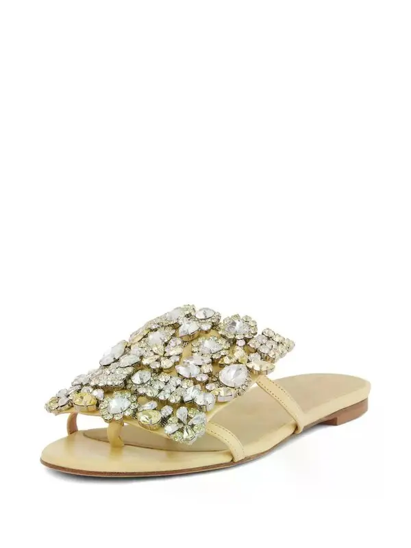 Rabanne Crystal-embellished Flat Sandals - Neutrals