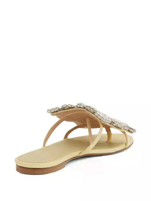 Rabanne Crystal-embellished Flat Sandals - Neutrals