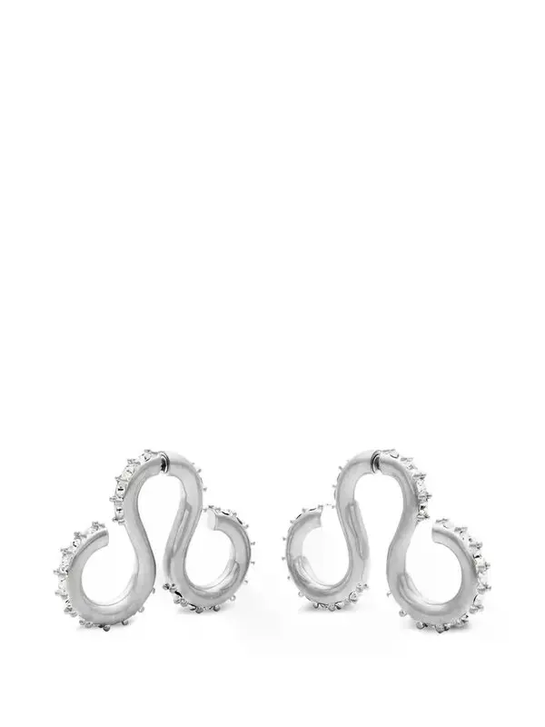 HUGO KREIT Curled-design Earrings - Silver