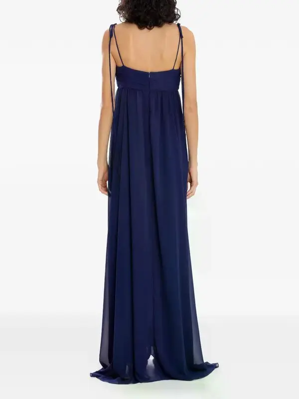 OLYMPIAH Ruched Tie-strap Dress