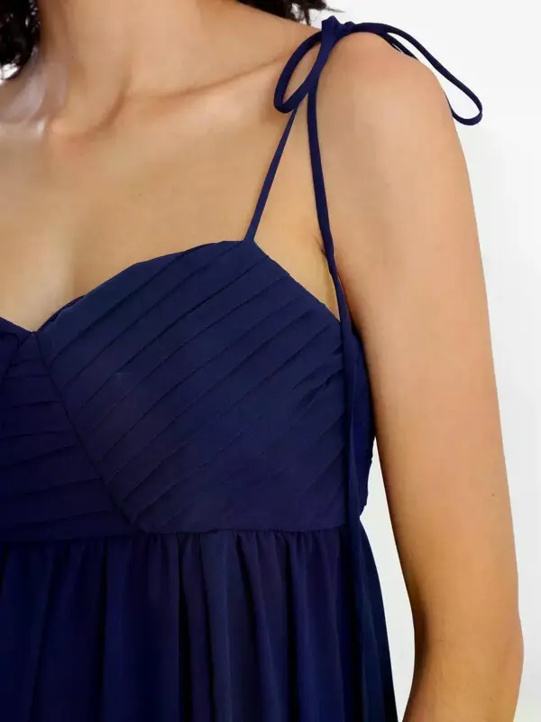 OLYMPIAH Ruched Tie-strap Dress