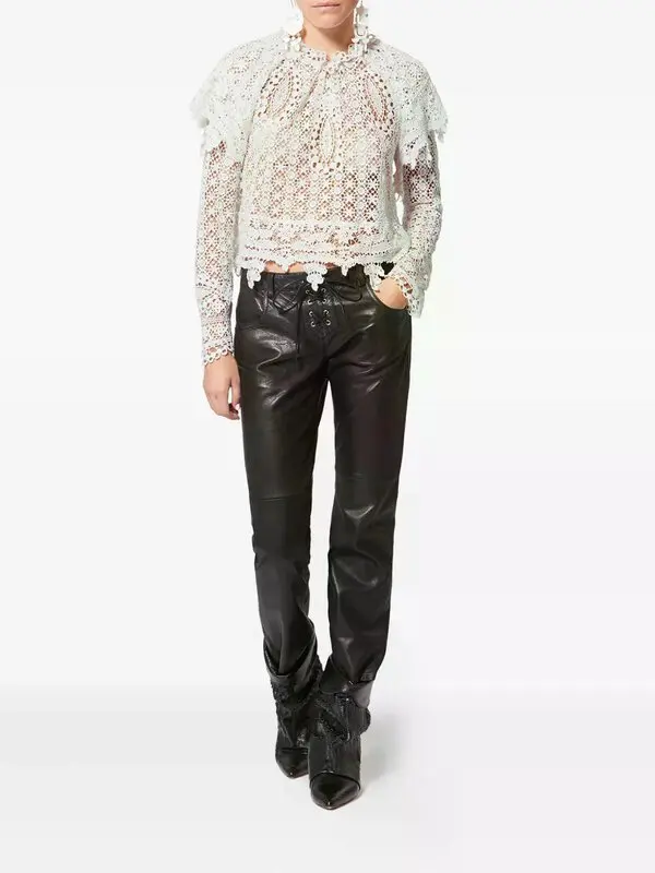 Isabel Marant Hyliana Ruffled Lace Top - White