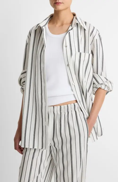 Vince Stripe Oversized Button-up Shirt